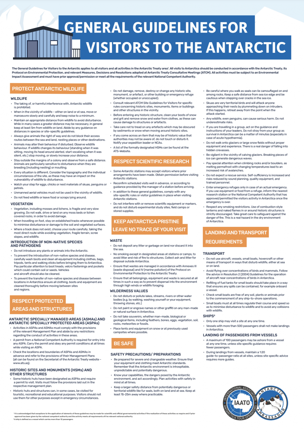 IAATO Guidelines - Antarctica7- How to interact with wildlife